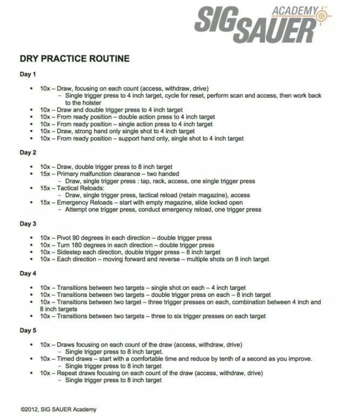 5-Day Dry Fire Practice Routine: A Weekly Handgun Training Plan for ...